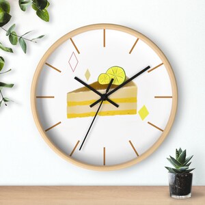 Dessert Yum Yum Cheesecake With Lemon Slices Wall Clock, Customizable ...