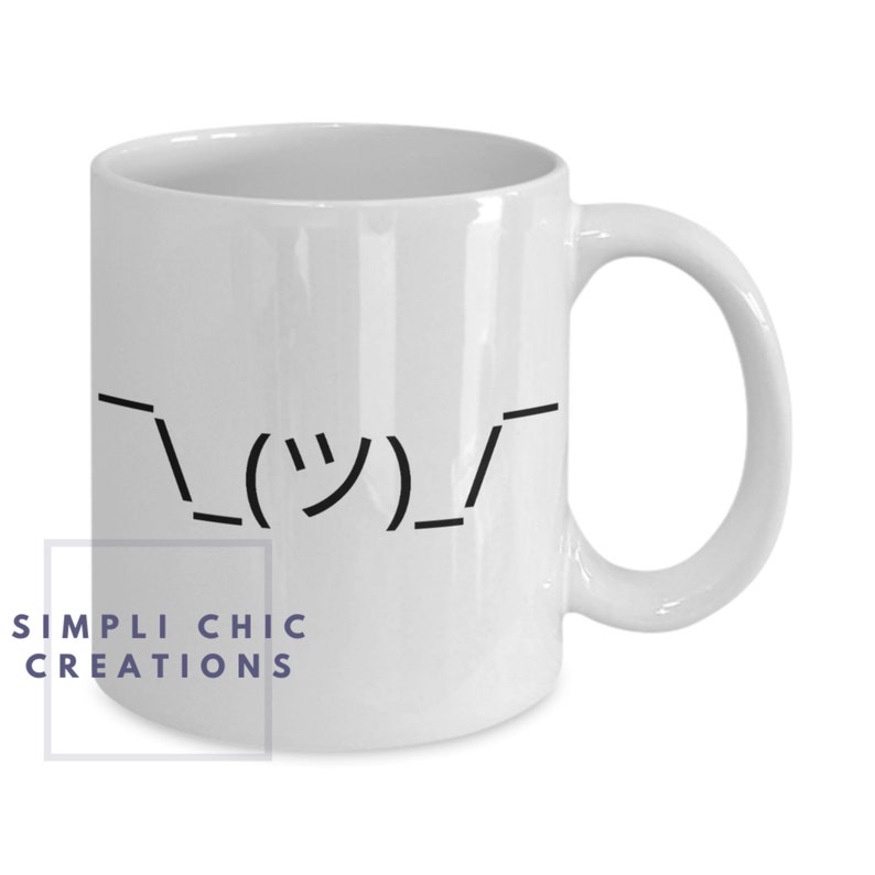 Simple Shrug Emoticon Face Black and White Text Face Lenny | Etsy