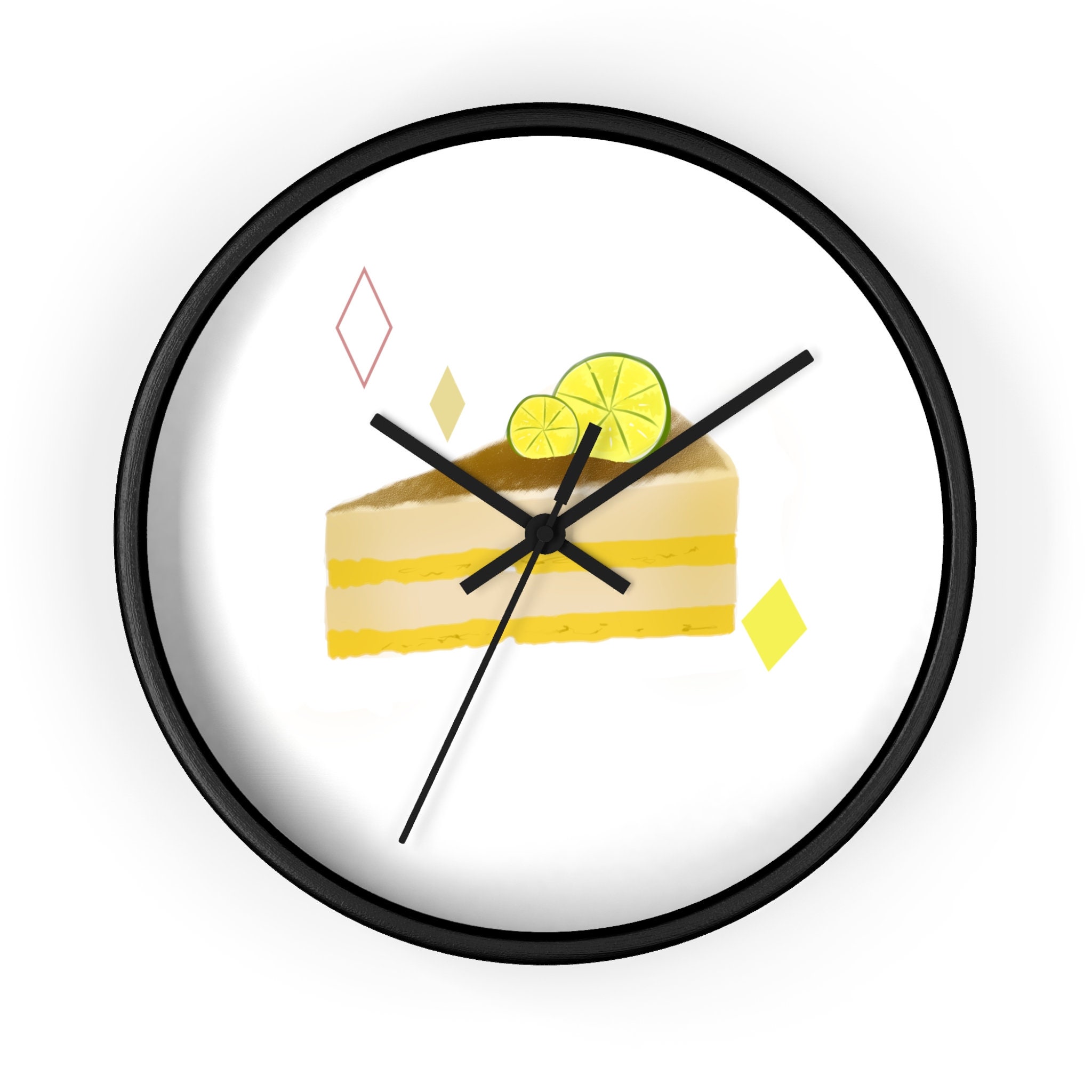Dessert Yum Yum Cheesecake With Lemon Slices Wall Clock, Customizable ...