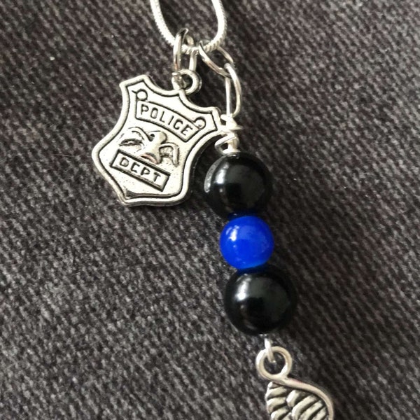 Thin Blue Line Necklace - Etsy
