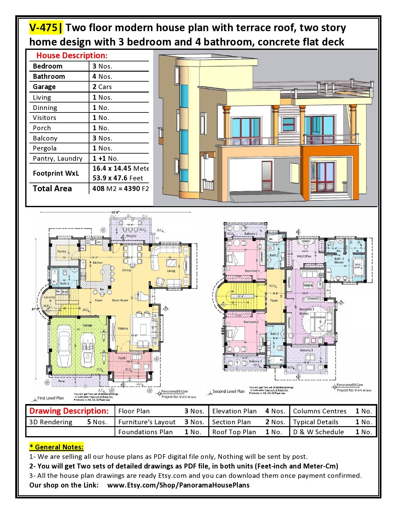 Colored House Floor Plans