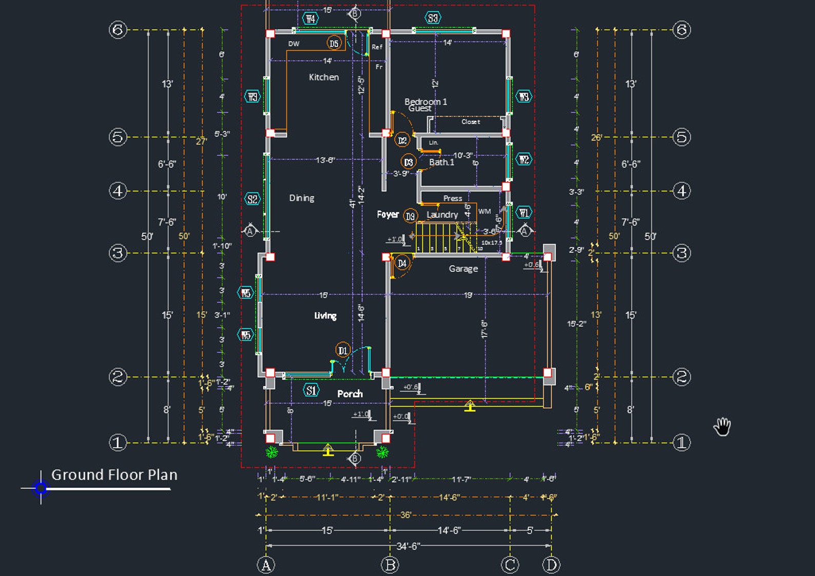 V-734 Diana 5 Bedroom House Plans 3 Bath Modern Duplex House Plans, Two ...