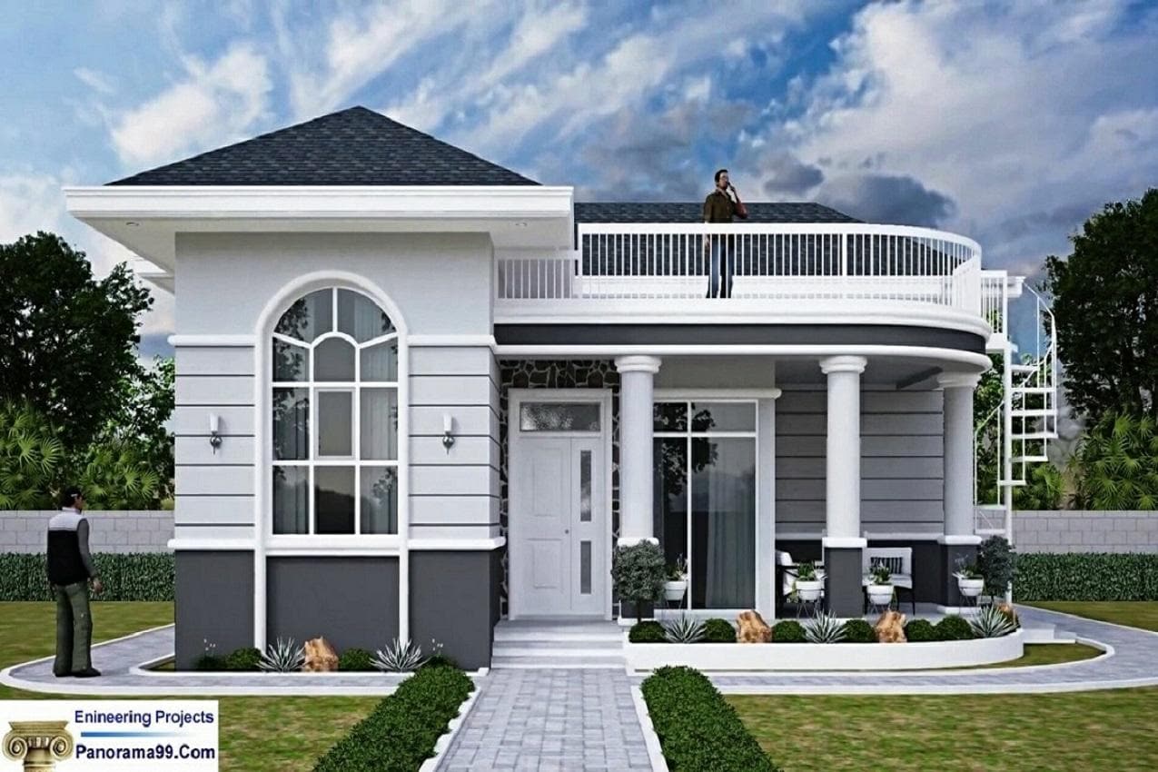 V-485| 36x36 Modern Tiny House Plan: 3 Bedroom Bungalow Blueprints. - Etsy