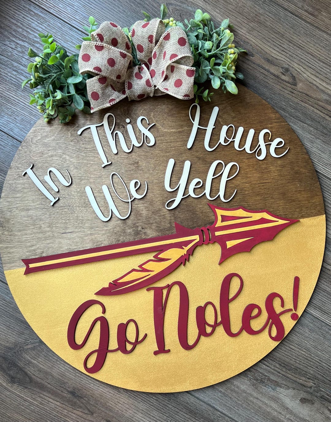 FSU Wooden Door Hanger - Etsy
