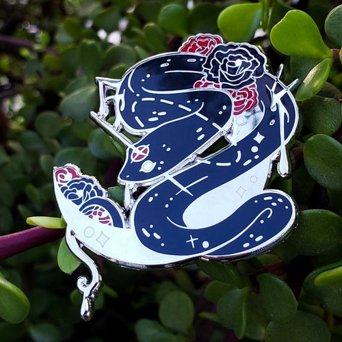 Datura Snake enamel Pin - Etsy