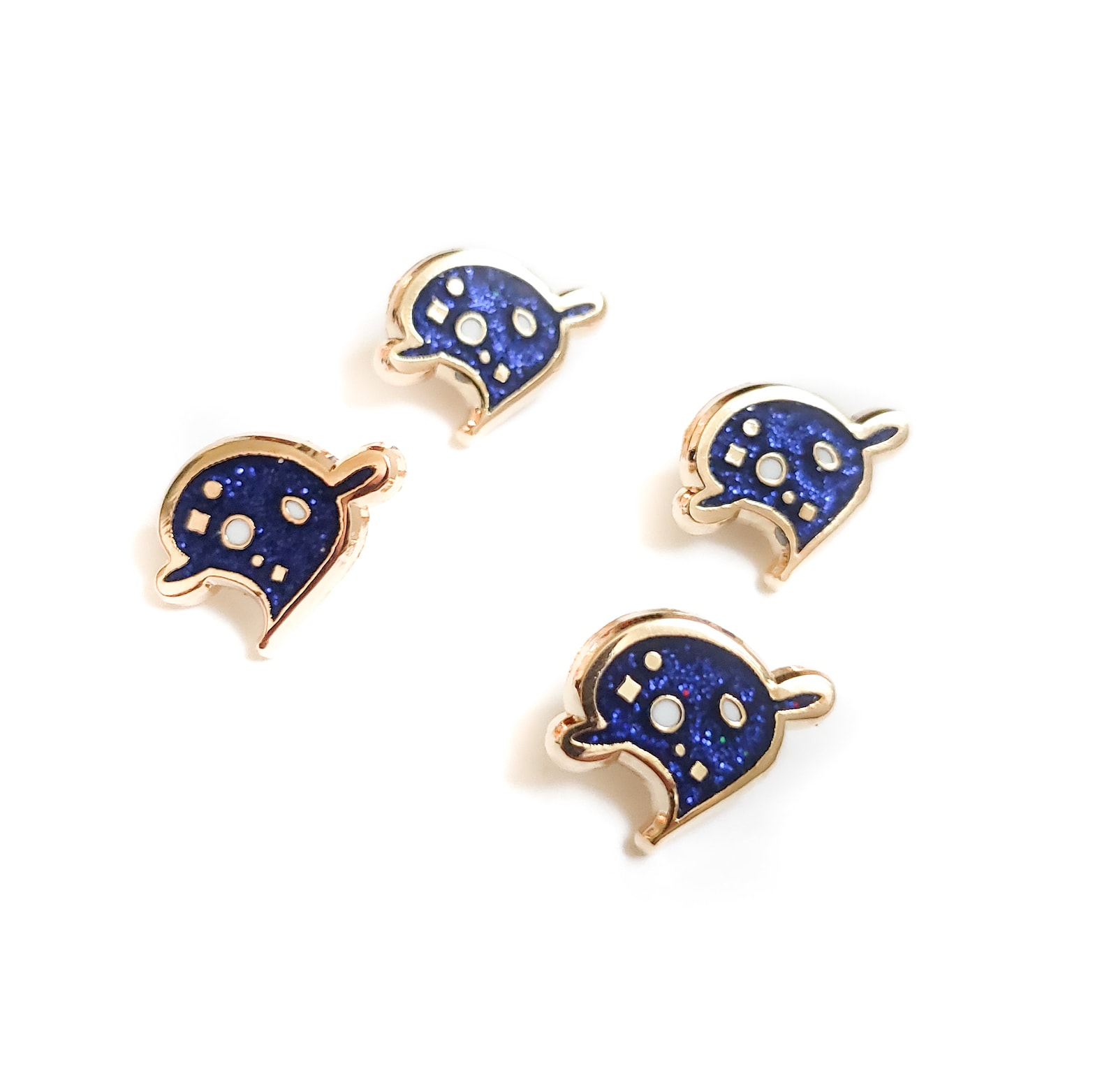 Ghost Blue Glitter Hard Mini Enamel Pin 0.5 Halloween | Etsy