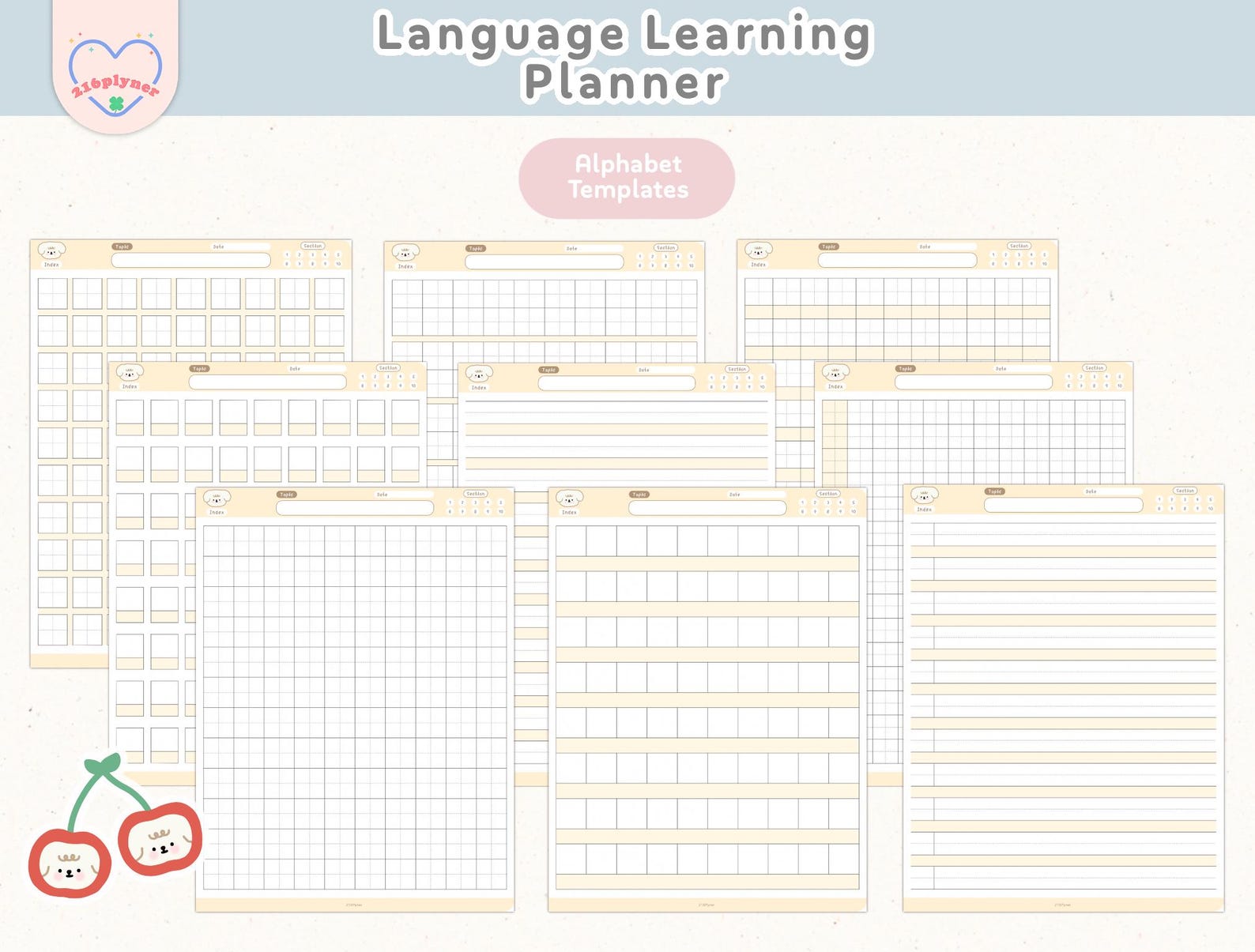 Language Learning Digital Notebook: Vocabulary & Grammar Templates (PDF ...