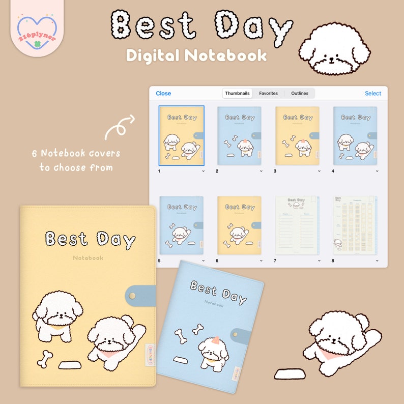 Best Day Digital Notebook With Hyperlinked | Digital Notes Template for ...