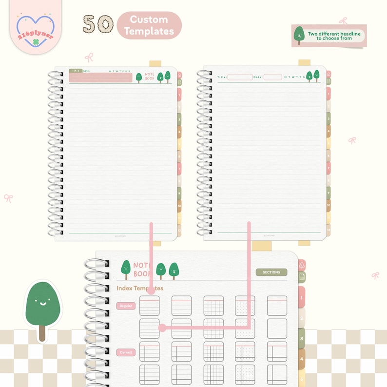 Cute Digital Notebook | Digital Notes Template for Note-taking ...