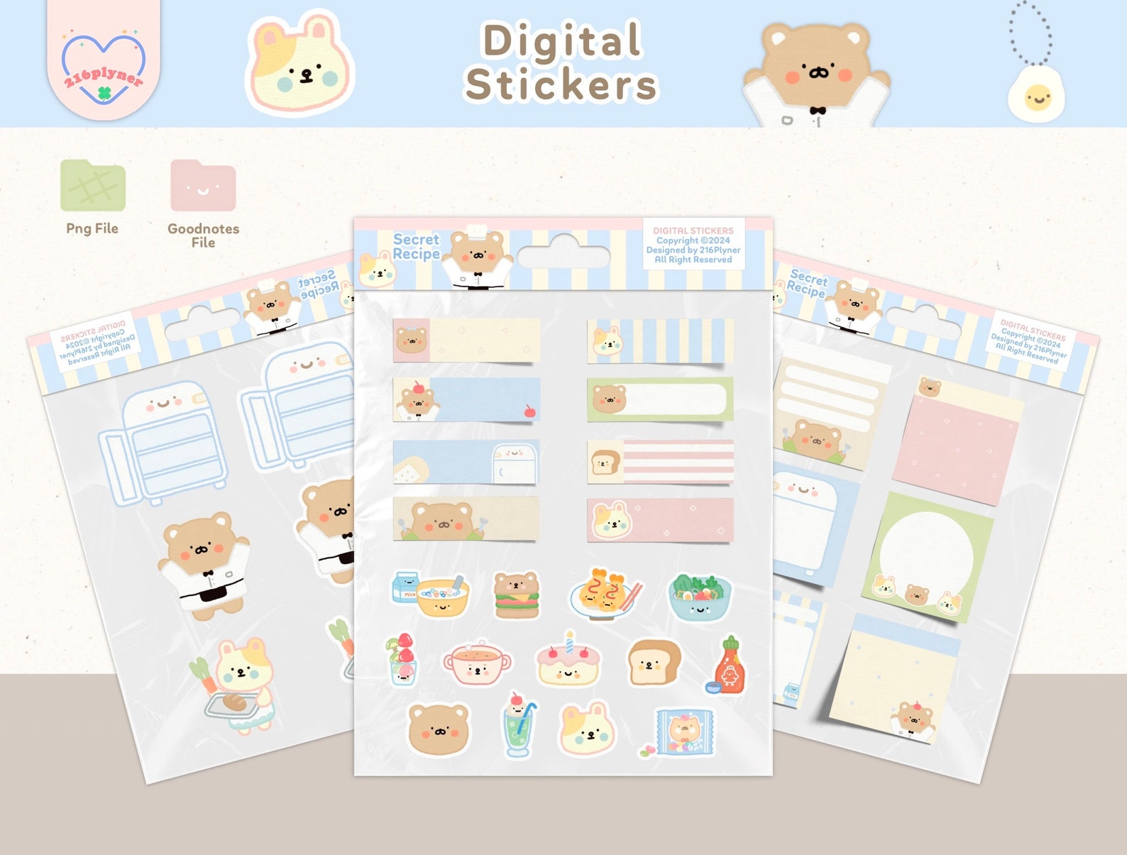 Cute Digital Recipe Book for Goodnotes | Recipe Journal, Recipe Planner ...