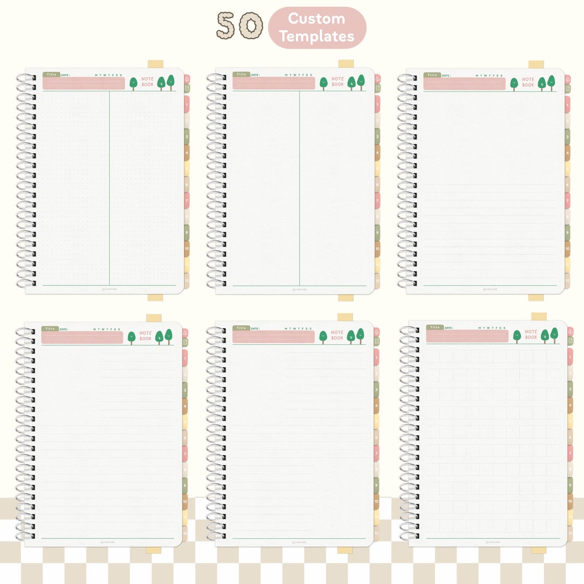 Cute Digital Notebook Digital Notes Template for Note-taking Notebook ...