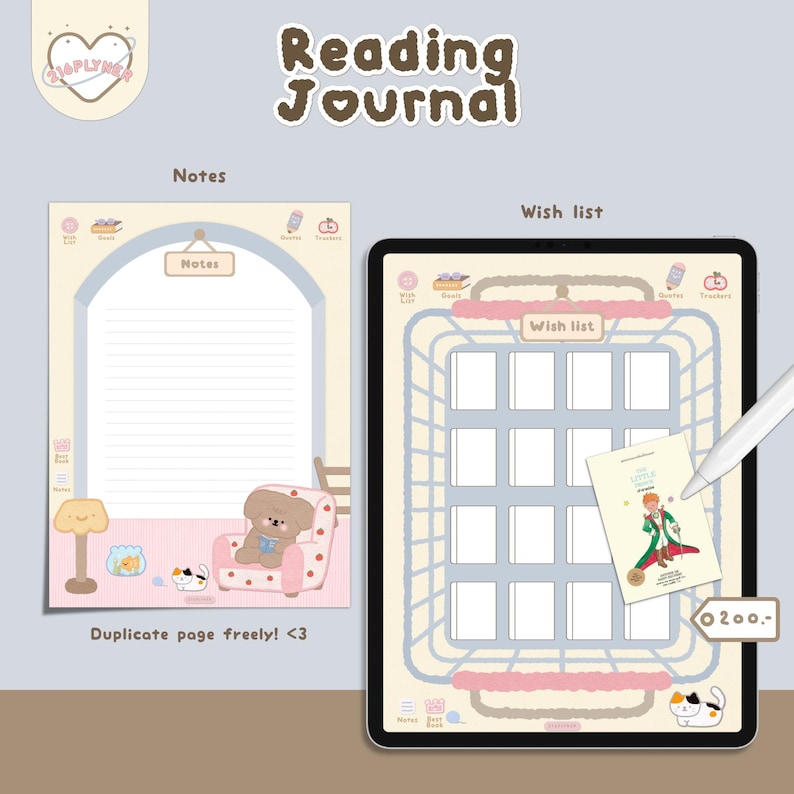 Digital Reading Journal | Book Tracker, Reading Log, Book Review ...