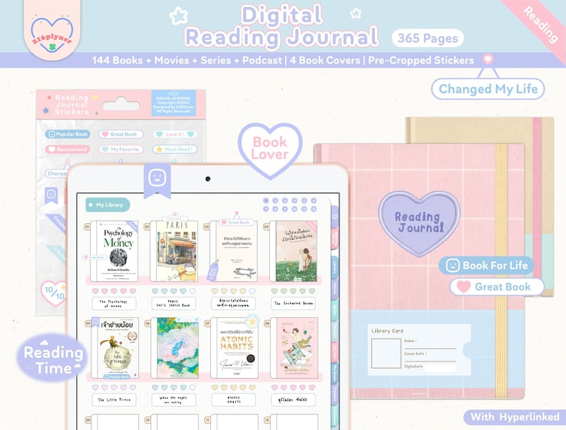 Digital Reading Journal | Book, Movie, Series & Podcast Tracker for ...