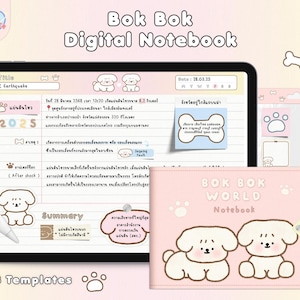 Cute Digital Notebook | Notes Template for Note-taking | Kawaii Word ...