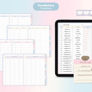 Pastel Digital Notebook | Notes Template for Note-taking | Kawaii Word ...