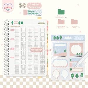 Cute Digital Notebook | Digital Notes Template for Note-taking ...