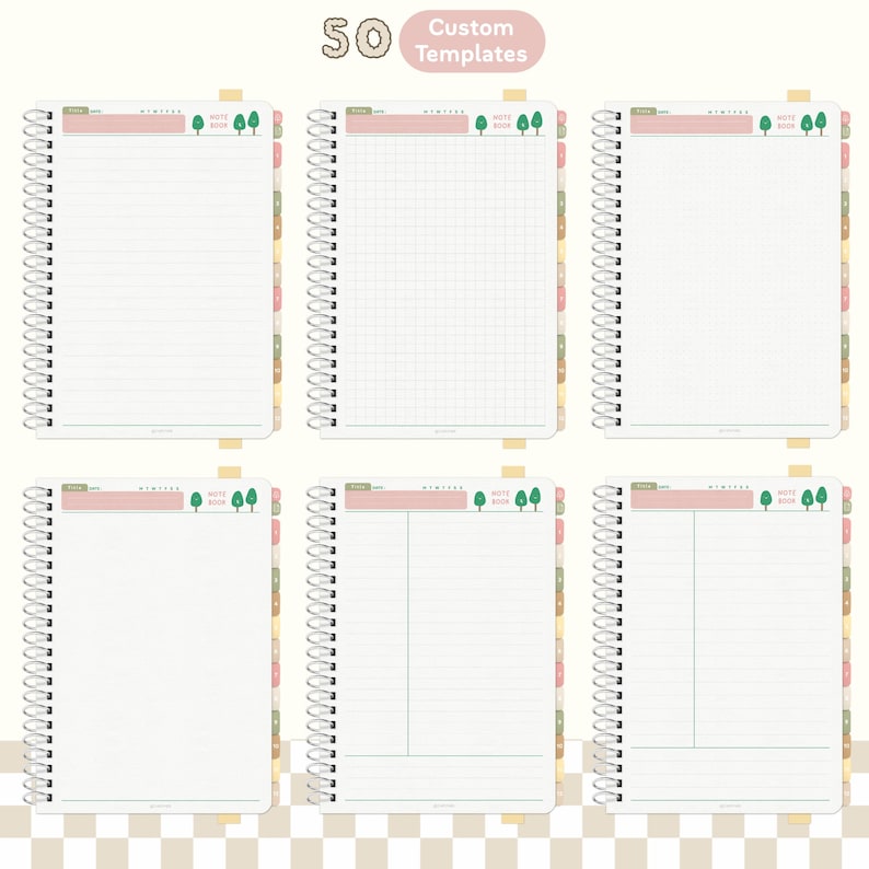 Cute Digital Notebook | Digital Notes Template for Note-taking ...