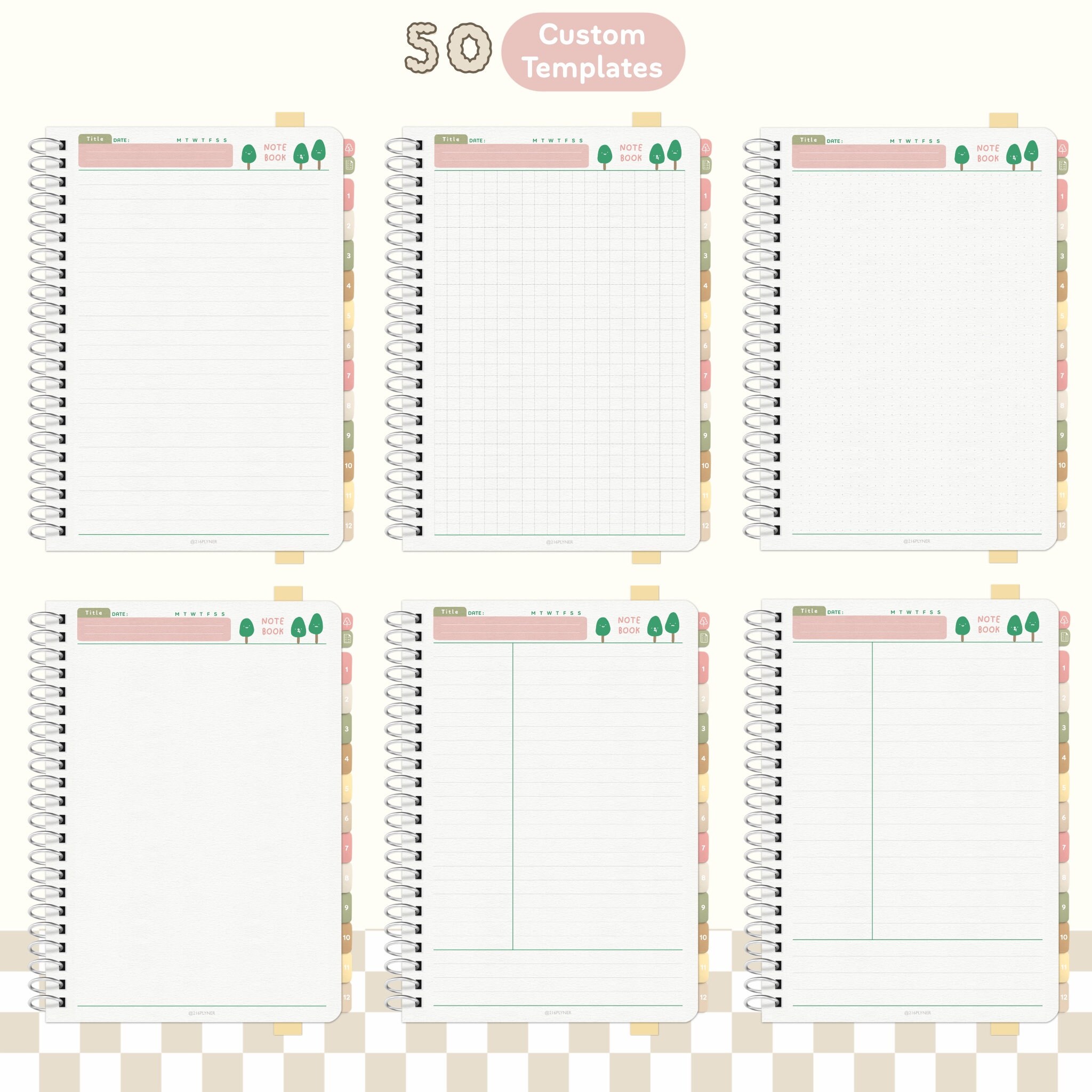 Cute Digital Notebook | Digital Notes Template for Note-taking ...