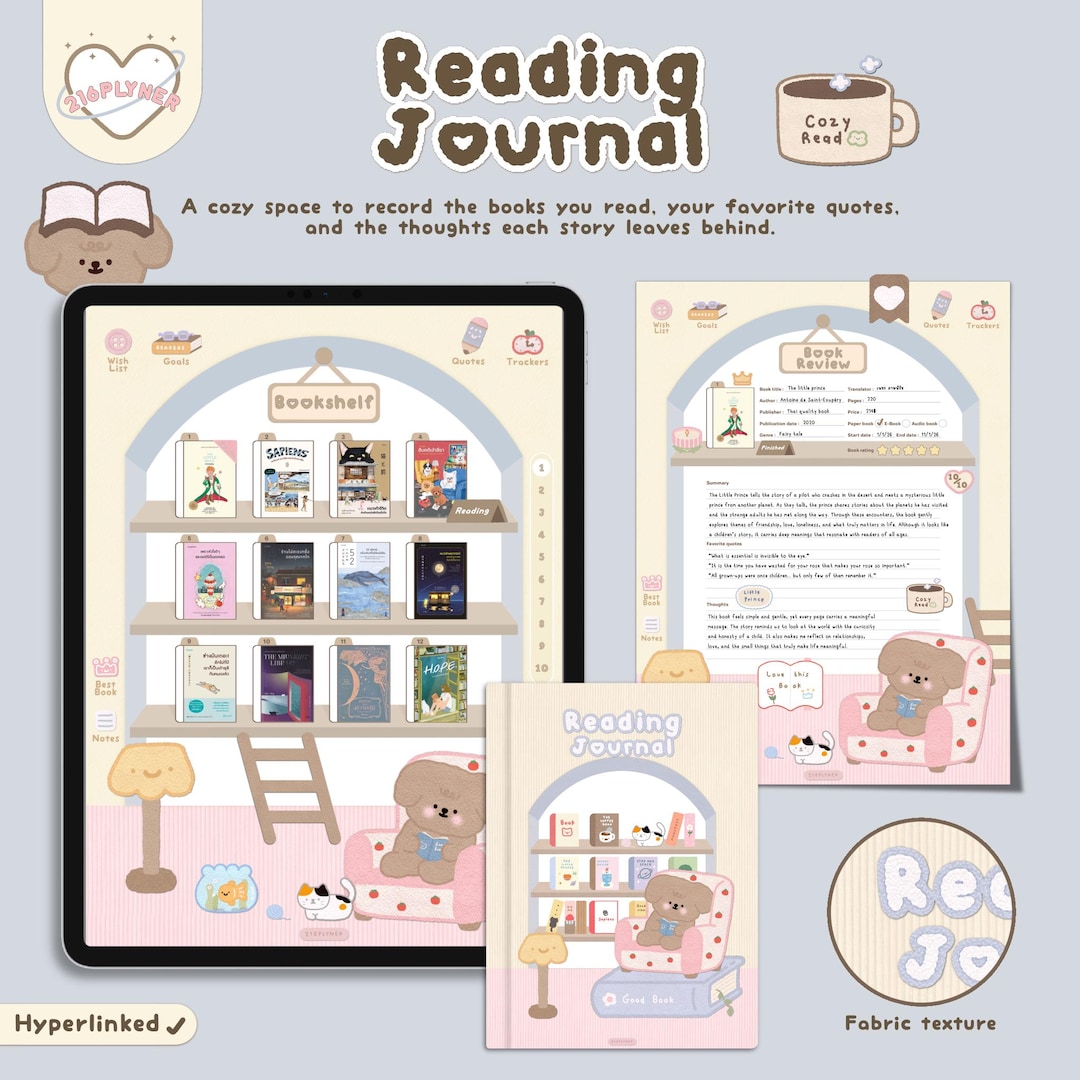 Digital Reading Journal | Book Tracker, Reading Log, Book Review ...