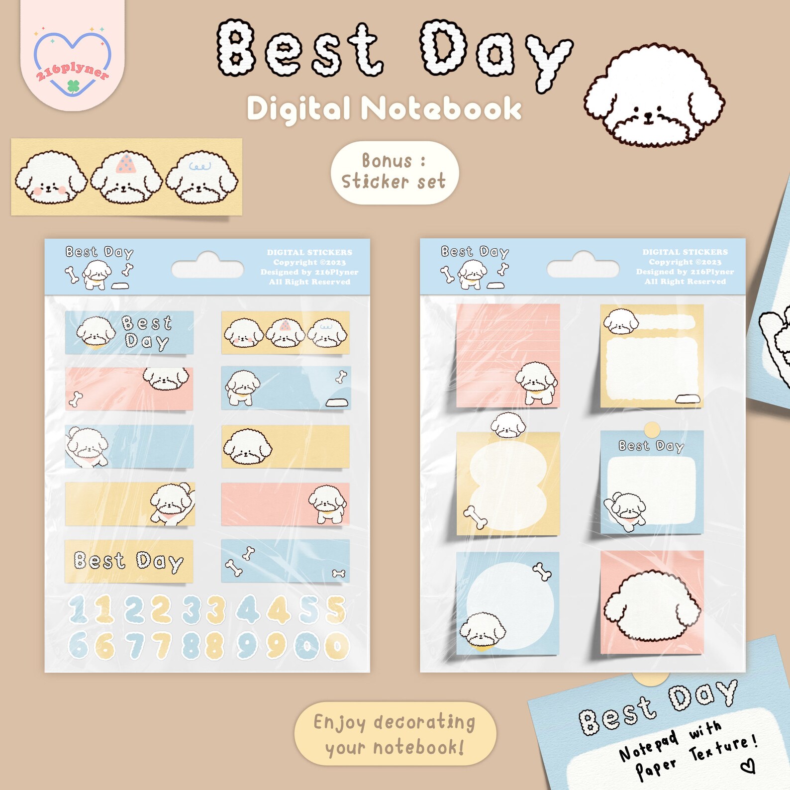 Best Day Digital Notebook With Hyperlinked | Digital Notes Template for ...