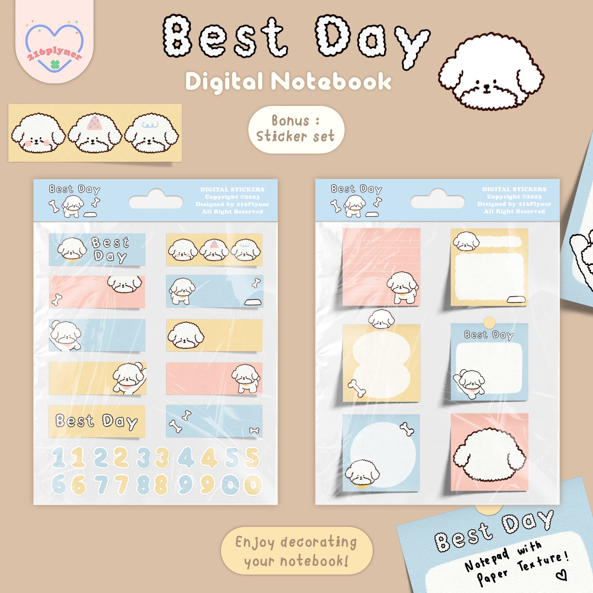 Best Day Digital Notebook With Hyperlinked | Digital Notes Template for ...