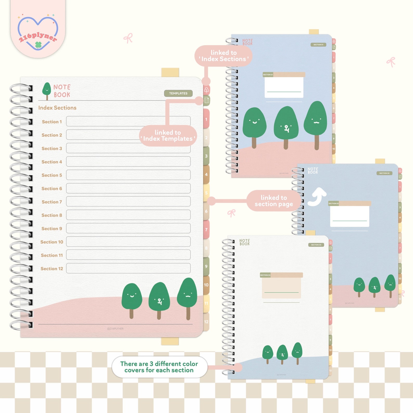 Cute Digital Notebook | Digital Notes Template for Note-taking ...