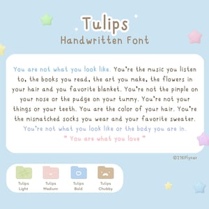 Tulips | Cute Handwritten Font for Digital Planning and Note-taking ...