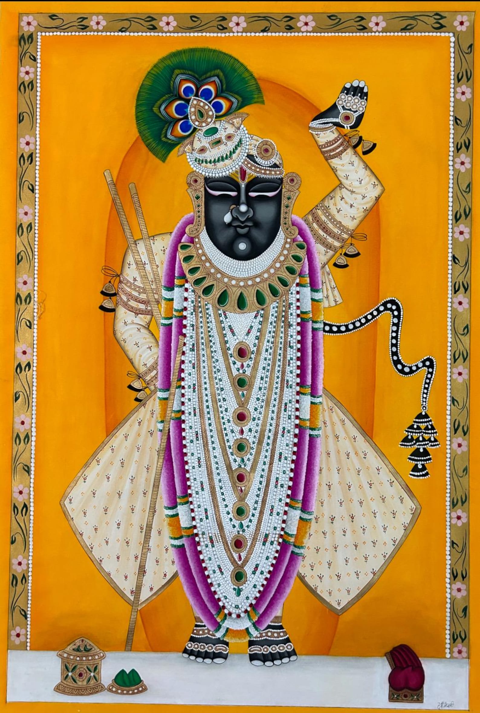 Hand-painted Shreenathji Darshan Diwali Shringar Pichwai Painting ...