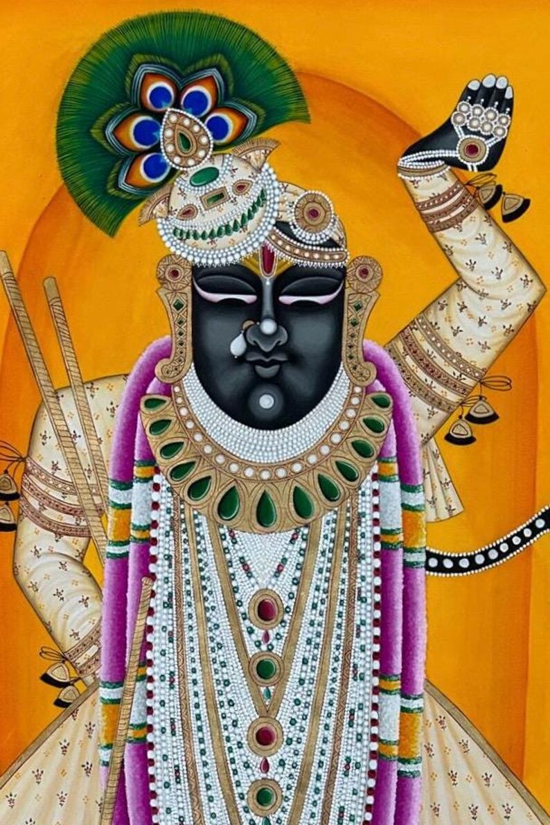 Hand-painted Shreenathji Darshan Diwali Shringar Pichwai Painting ...