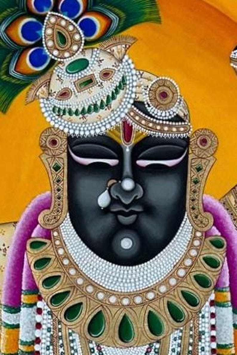 Hand-painted Shreenathji Darshan Diwali Shringar Pichwai Painting ...