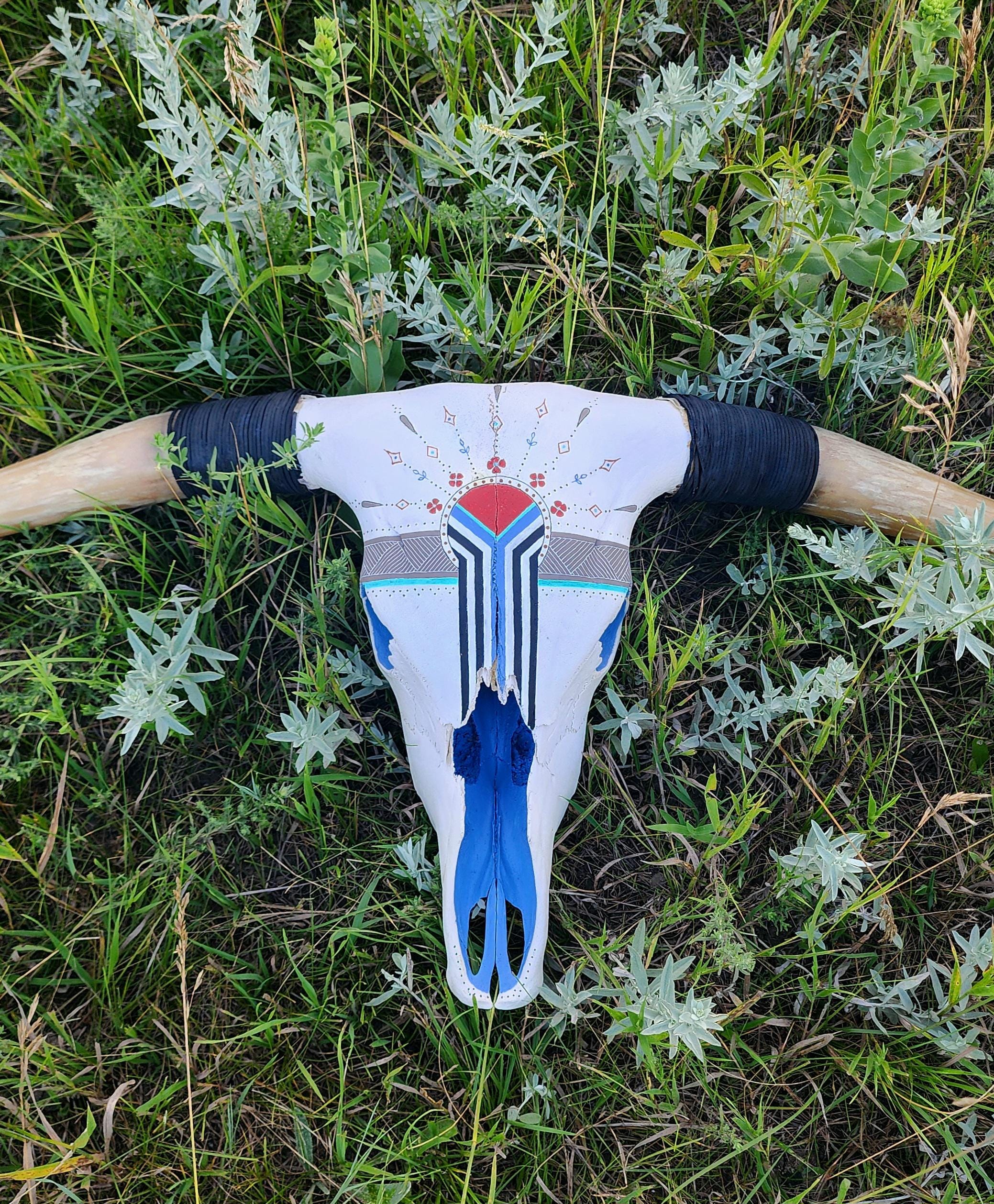 Painted Longhorn Skull - Etsy