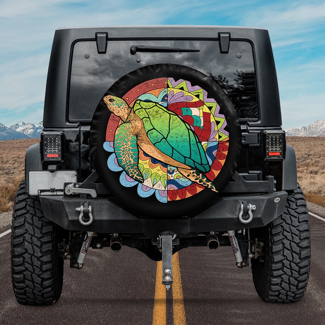 Tribal Sea Turtle Spare Tire Cover Camper, Hawaiian Sea Turtle Wildlife ...
