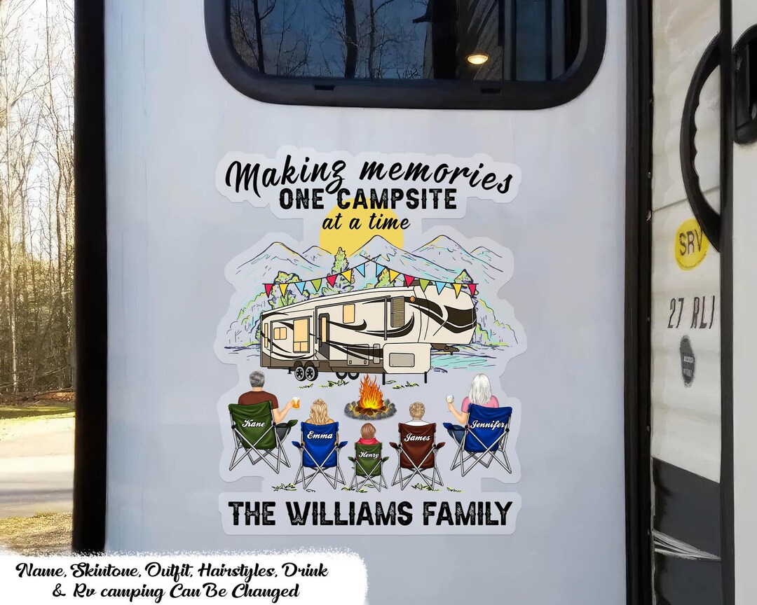 Making Memories One Campsite at A Time Camping Decal, Personalized Rv ...