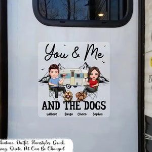 You Me and the Dogs Camping Couple Personalized Rv Decal, Custom Decal ...