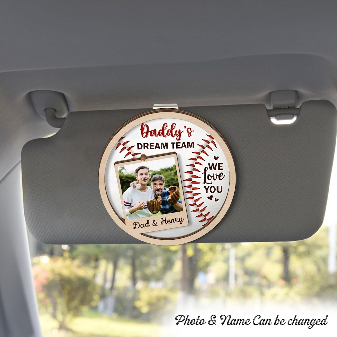 Personalized Car Visor Clip for Dad, Custom Photo Drive Safe Gift From ...