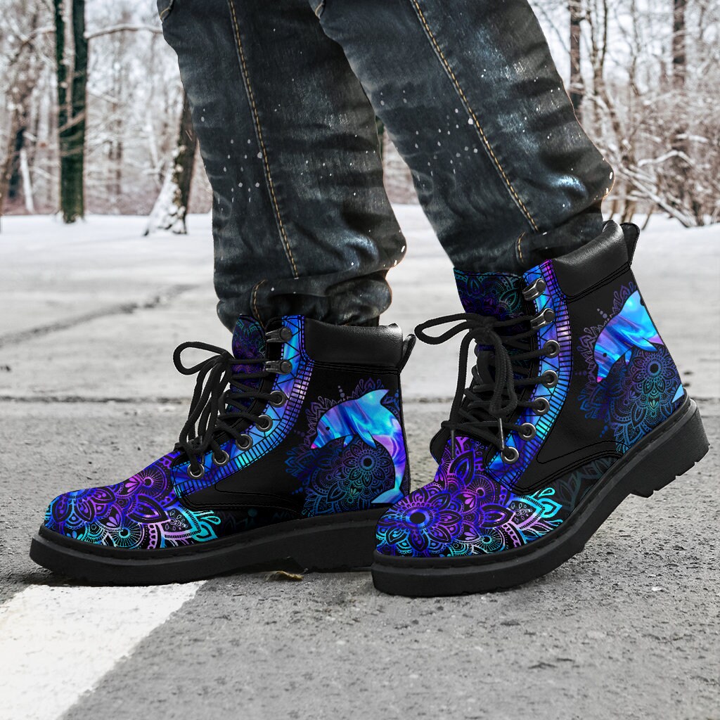 Dolphin Hologram Style All Season Boots Spring Boots Skull - Etsy