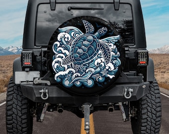 Spare Tire Cover, Ocean Waves, Sea Wave Spare Tire Cover, Sea Ocean Car ...