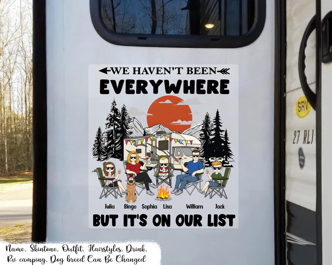 Funny Rv Decal, We Haven't Been Everywhere but It's on Our List, Adventure Awaits Gifts, Rv ...