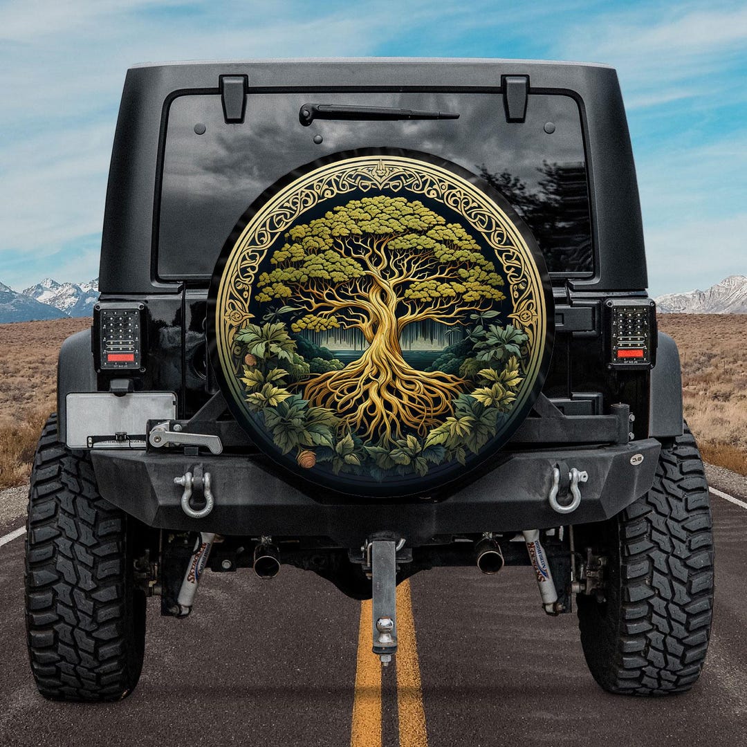 Norse Tree of Life Spare Tire Cover With or Without Backup Camera Hole ...