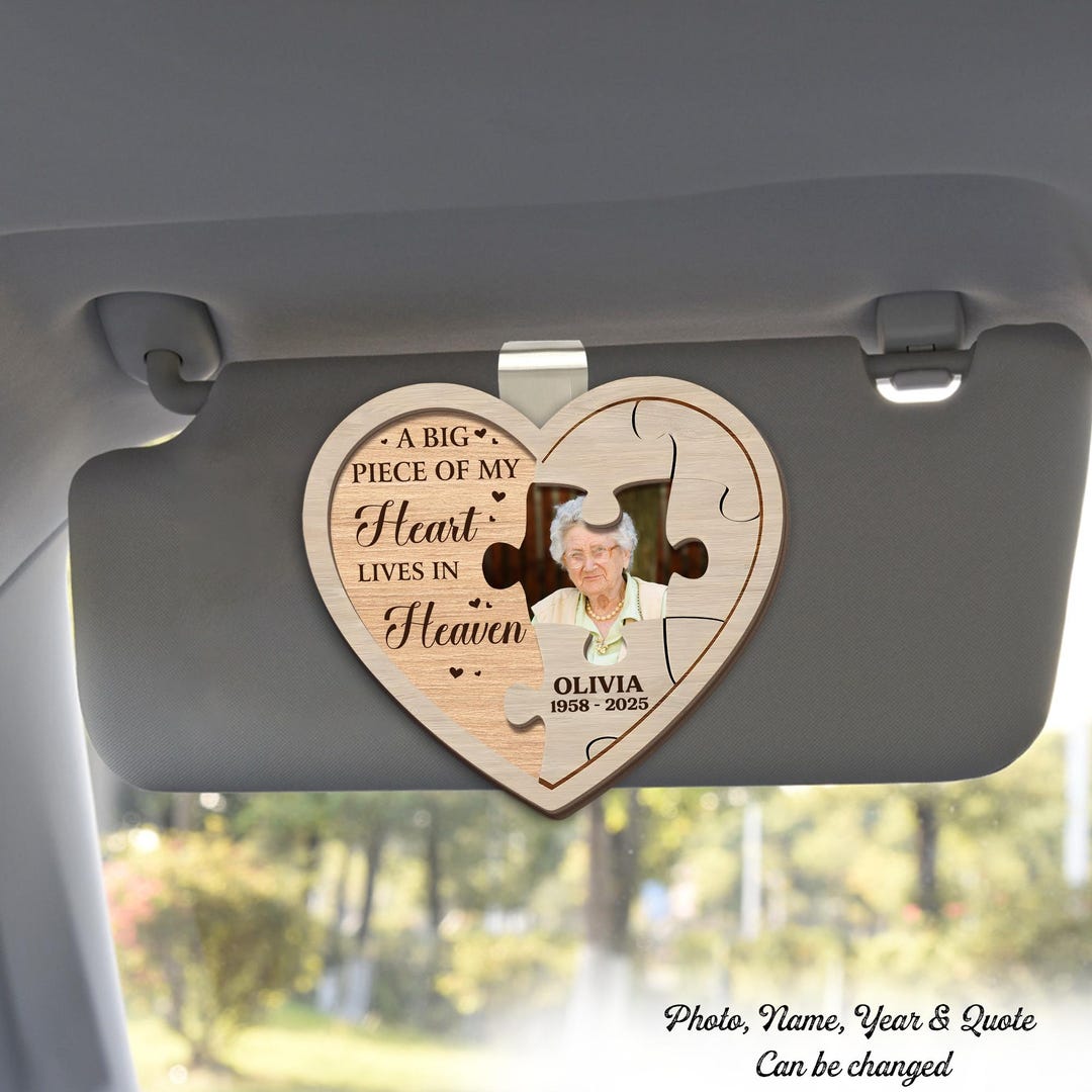 In Loving Memory Photo Clip for Car, A Big Piece of My Heart, Custom ...