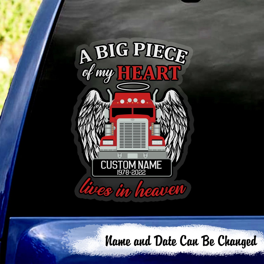 In Loving Memory Car Decal, A Big Piece of My Heart Lives in Heaven ...