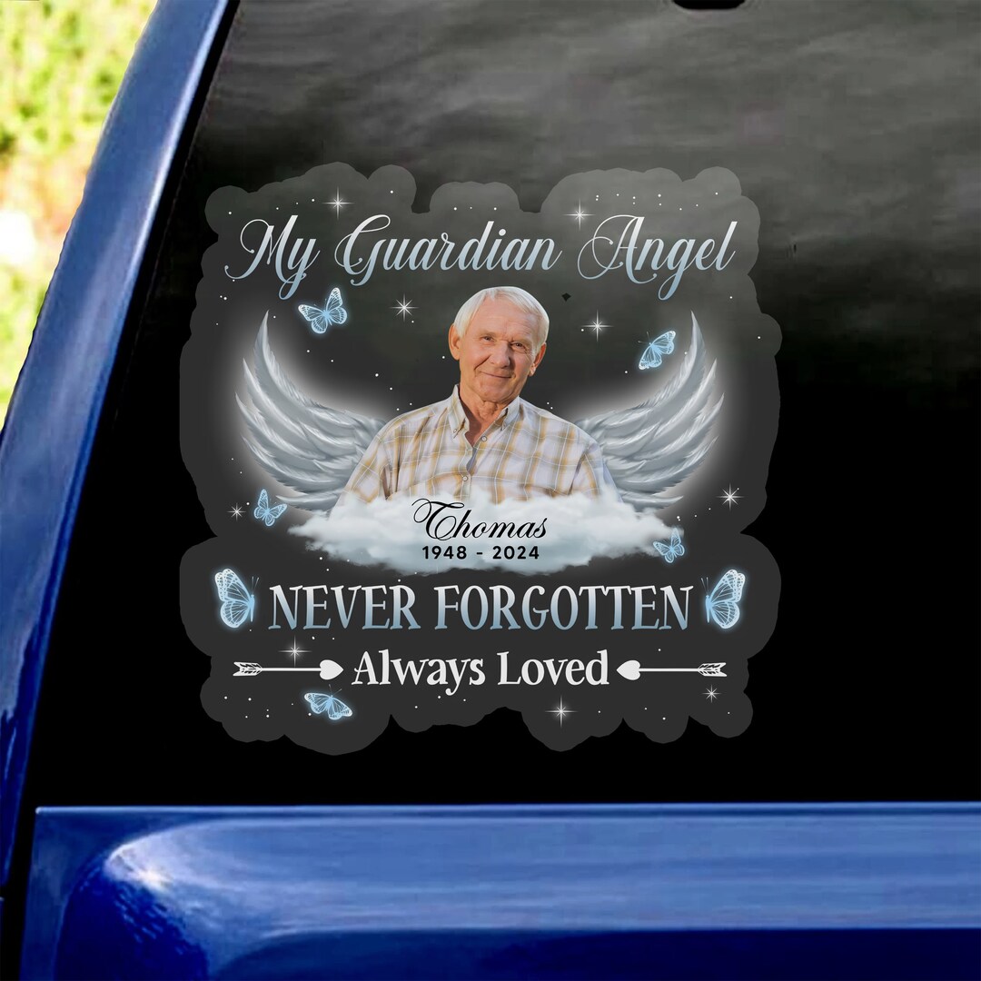 Angel Wings Memorial Gift Decal, My Guardian Angel Decal, Custom in ...