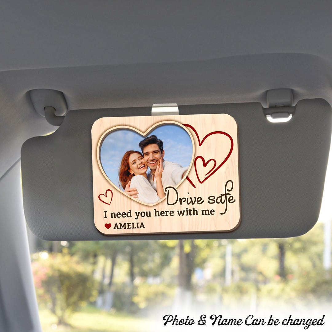 Custom Photo Car Visor Clip, Fathers Day Gifts From Wife, Husband Gift ...
