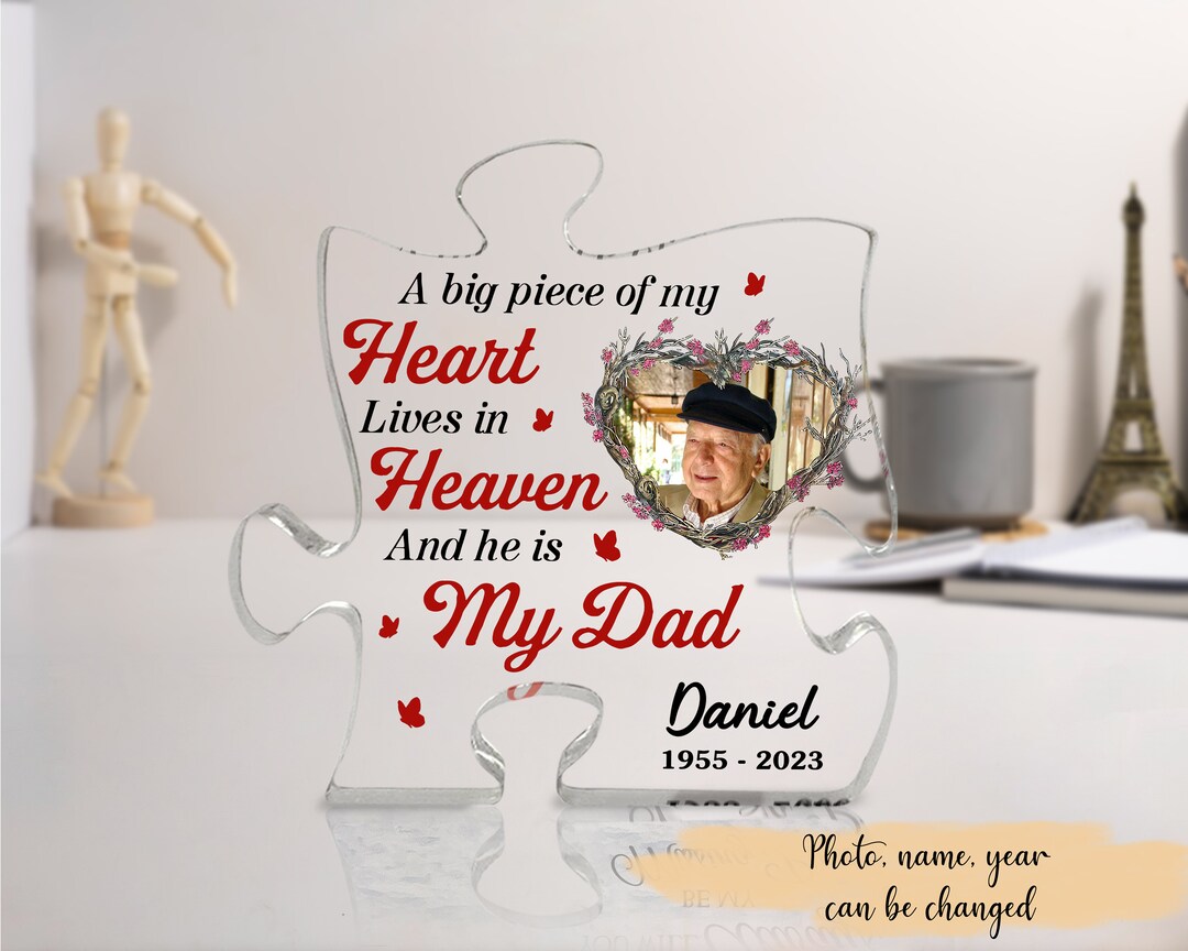 A Big Piece of My Heart Lives in Heaven Personalized Puzzle Acrylic ...