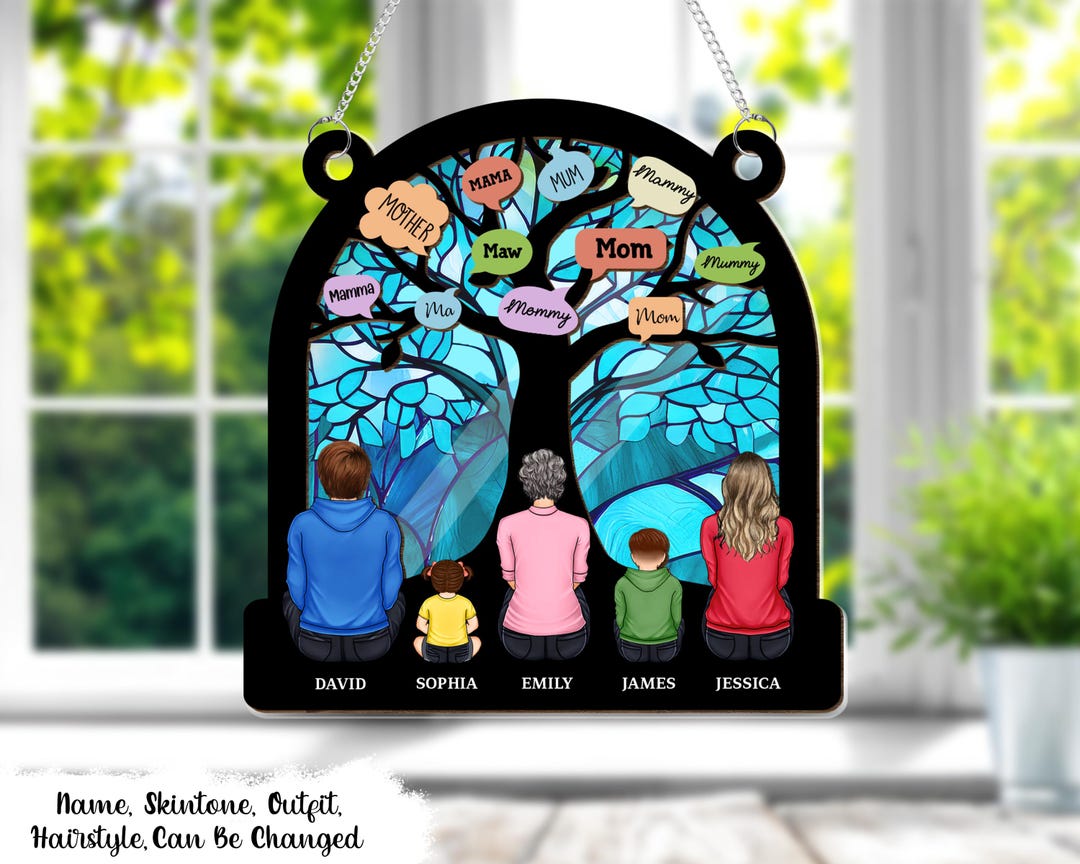 Custom Mothers Day Suncatcher for Grandmother, Gift for Mom and Nana ...
