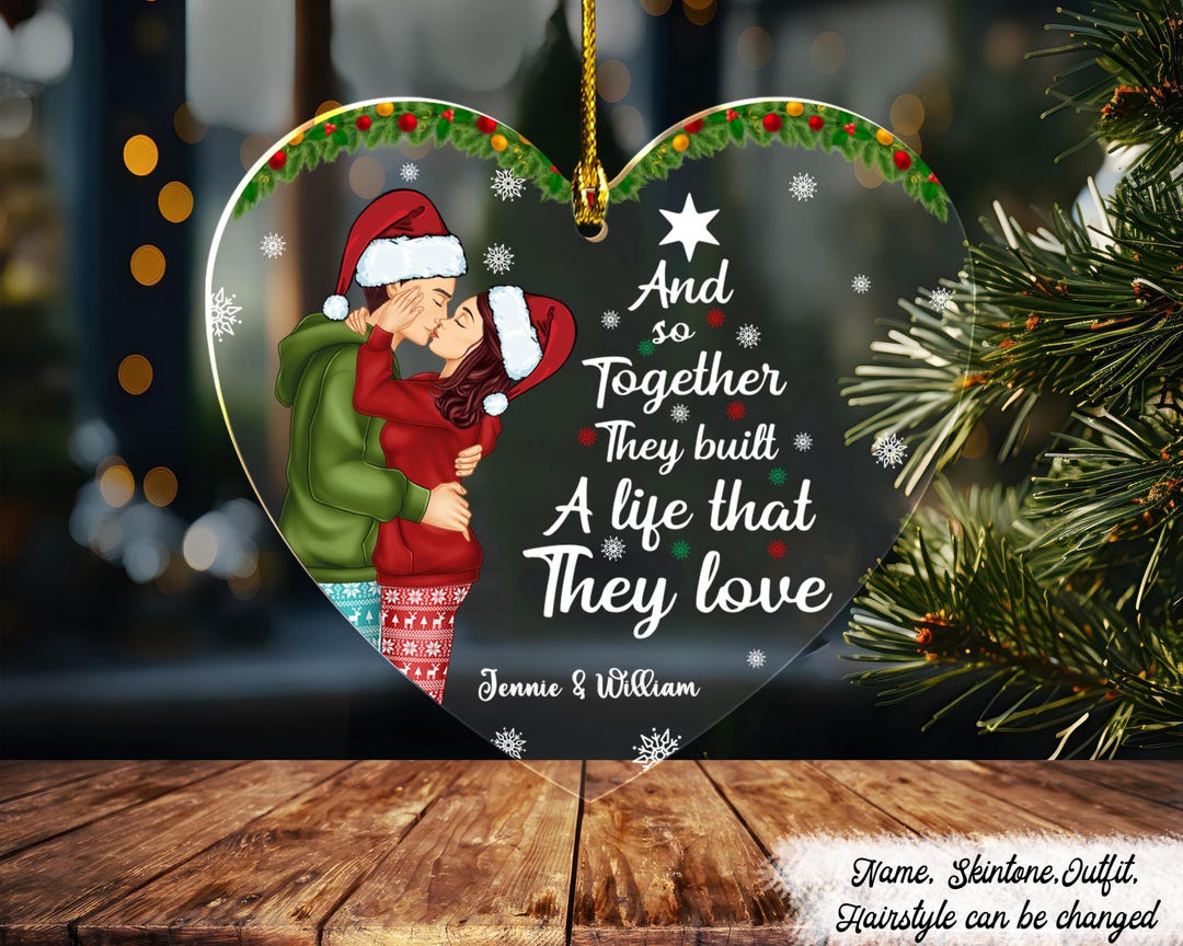 Santa Couple Growing Old Together Personalized Acrylic Ornament ...