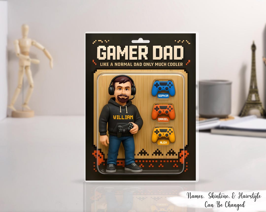 Gamer Dad Cooler Custom Action Figure Personalized Acrylic Block Plaque ...