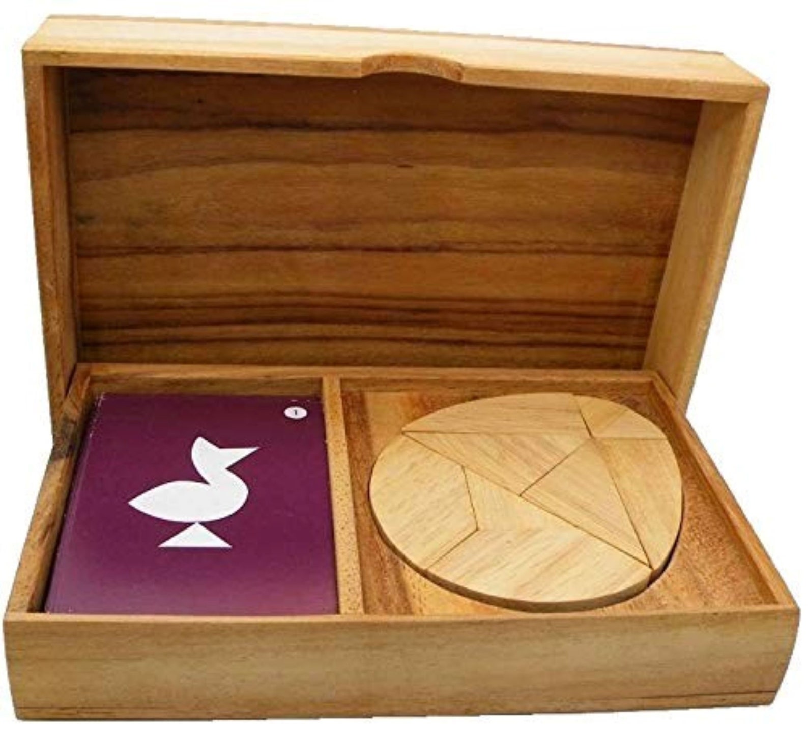 Logic Tangram Set With Play Cards Wooden Puzzle Game - Etsy