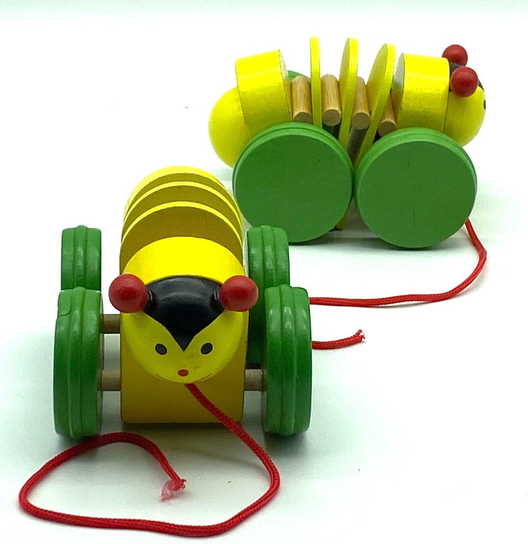 Wooden Pull Along Small Bee-set of Two 2 Bee's - Etsy