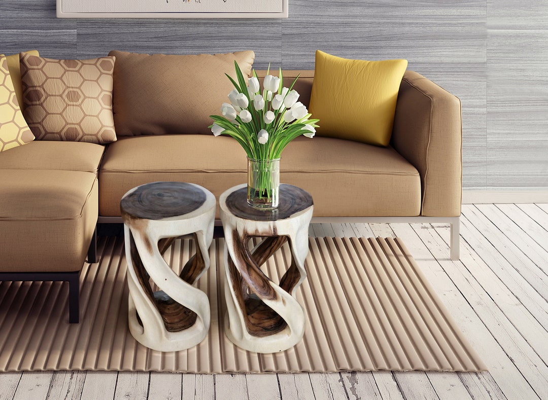 Double Twist Vine Stool Side Table Acacia Wood Side Table/corner Table ...